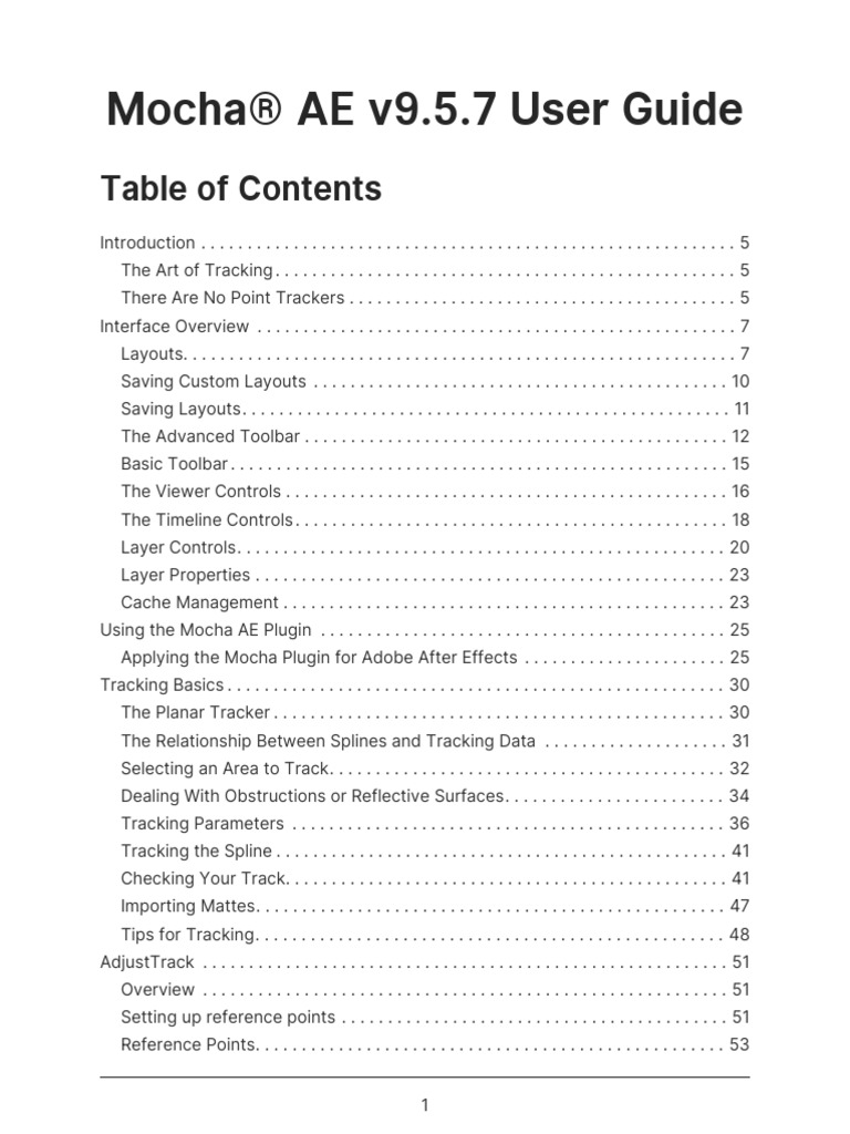 Mocha AE UserGuide | PDF