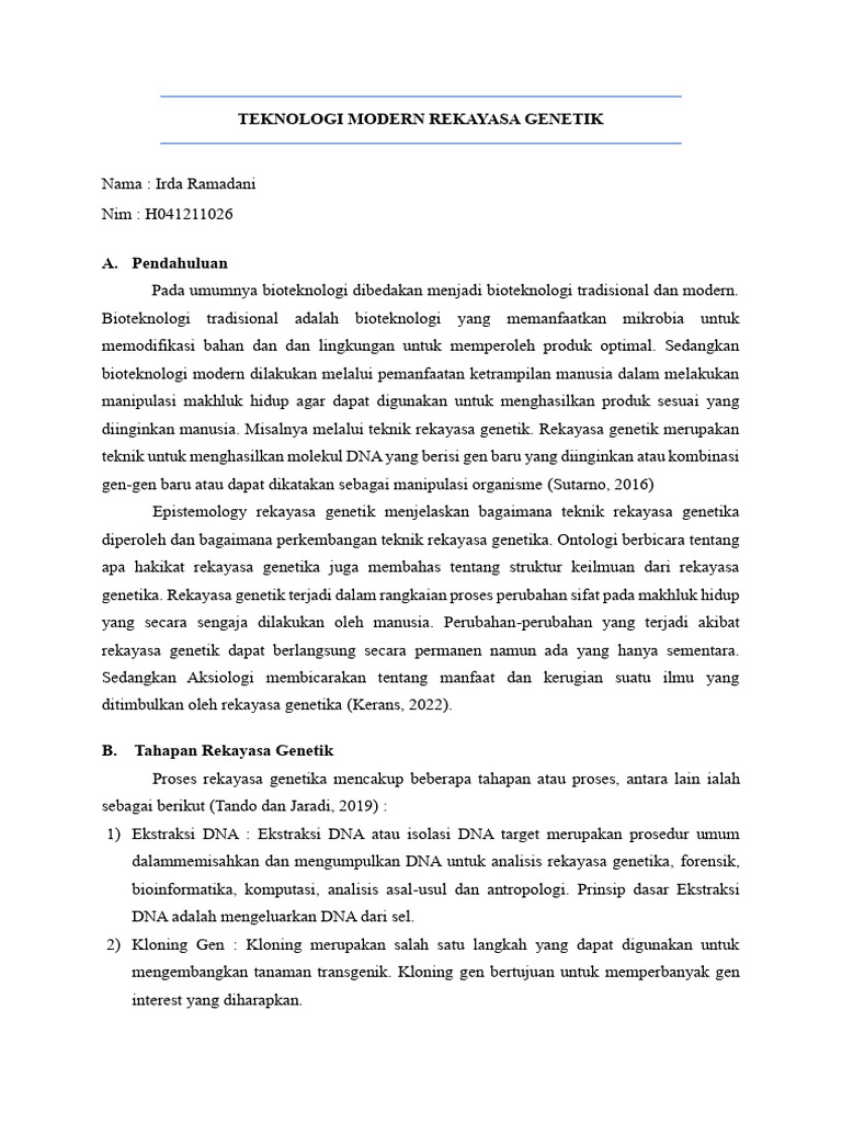 Teknik Modern Rekayasa Genetik | PDF