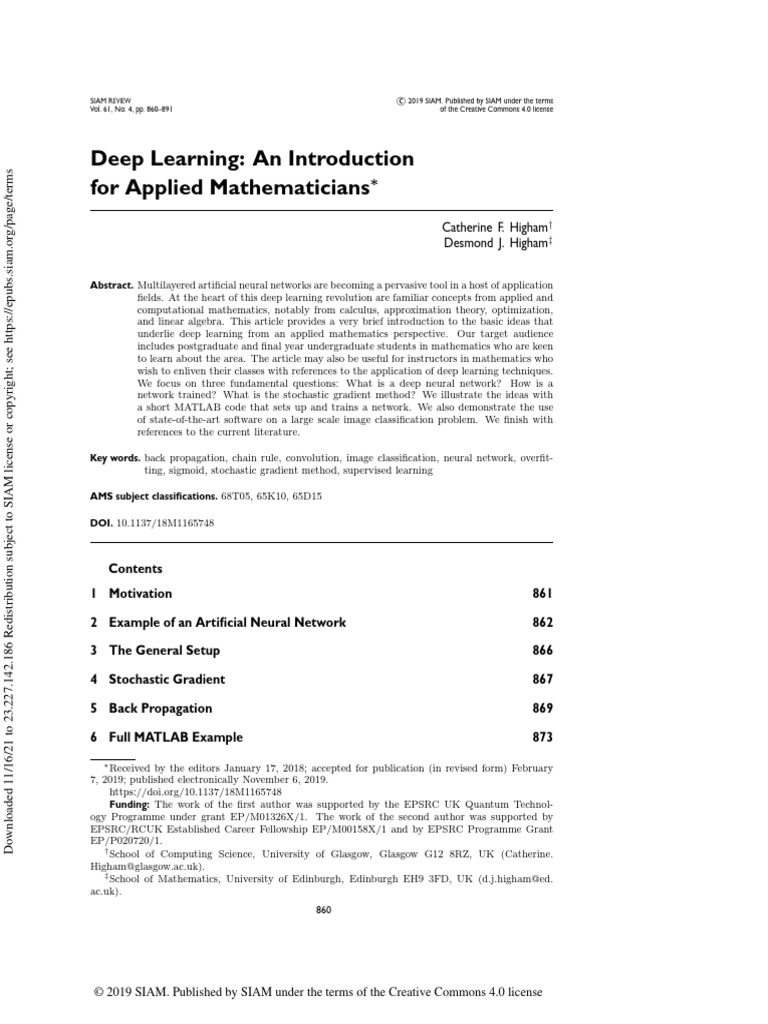 Deep Learning For Mathematicians | PDF