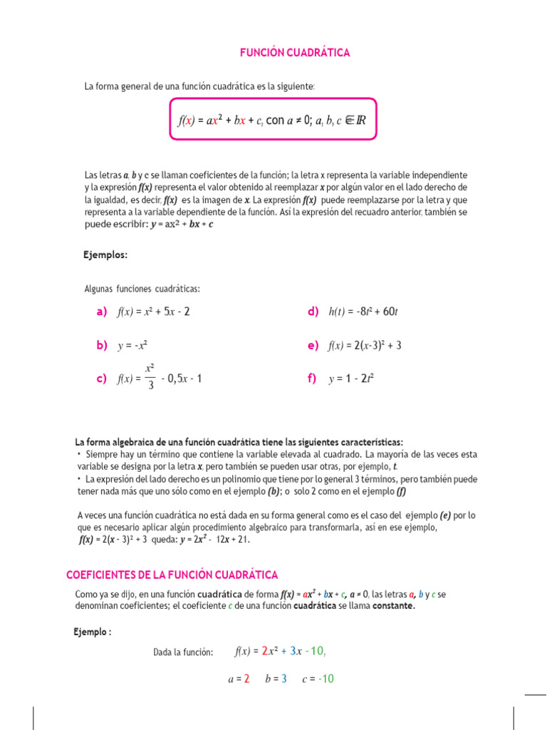 Función Cuadrática-1 | PDF