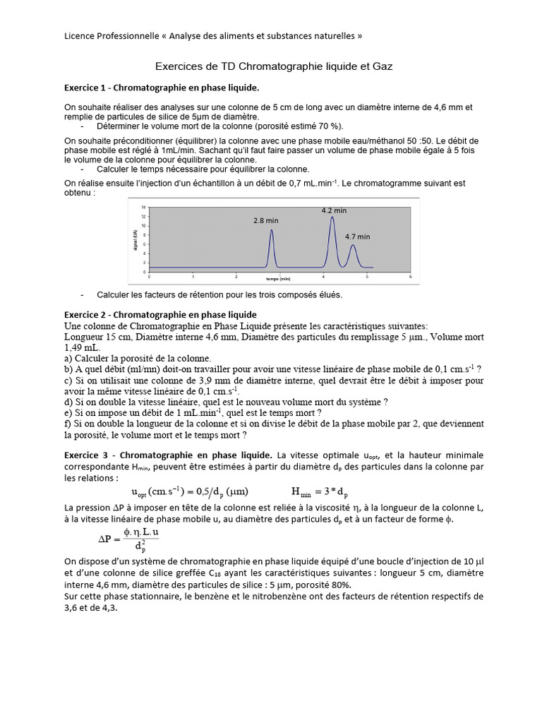 Volume mort en chromatographie liquide | PDF | Chromatographie ...