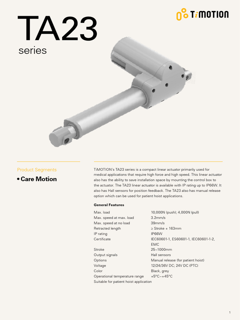 DataSheet TA23-P EN | PDF | Actuator | Electric Motor