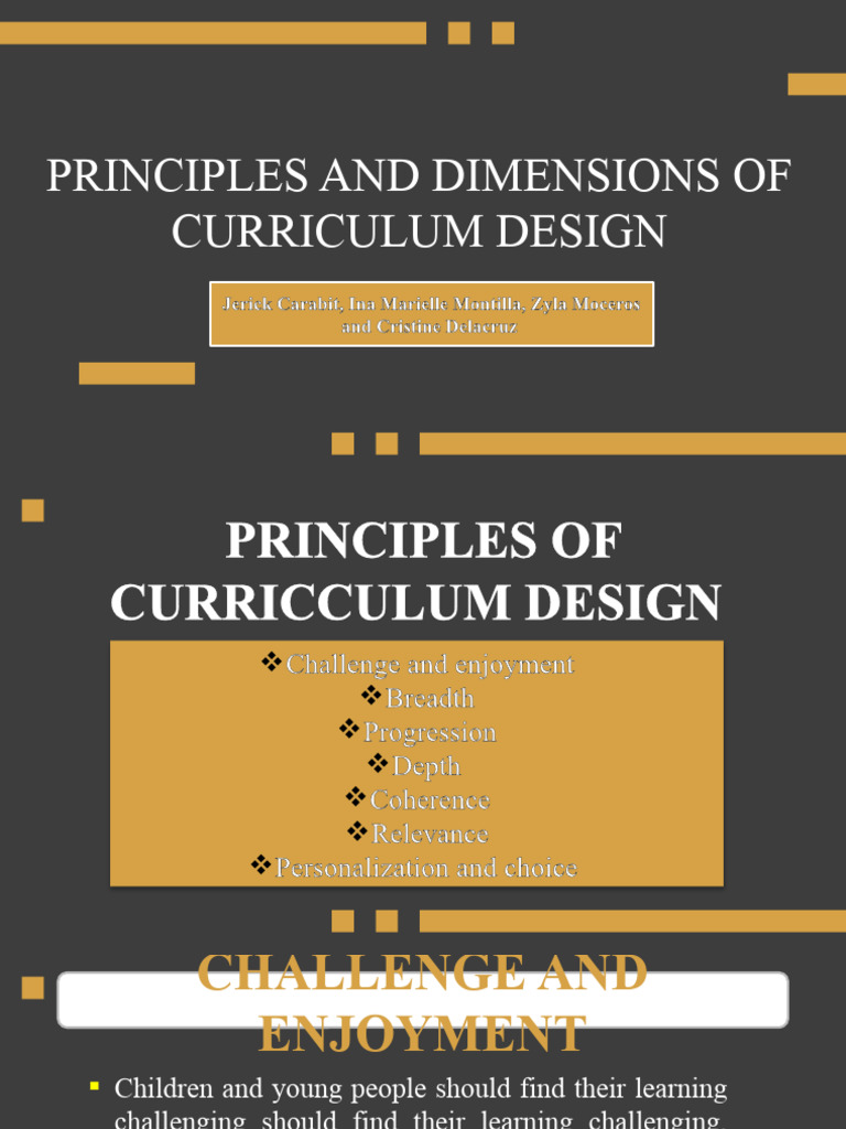 Principles and Dimensions of Curriculum Design. Group 5 | PDF ...