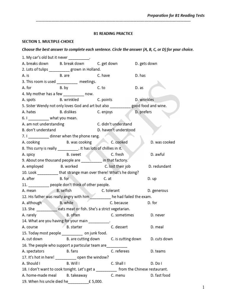 b1 Reading Practice | Download Free PDF | Chocolate | Tasmania