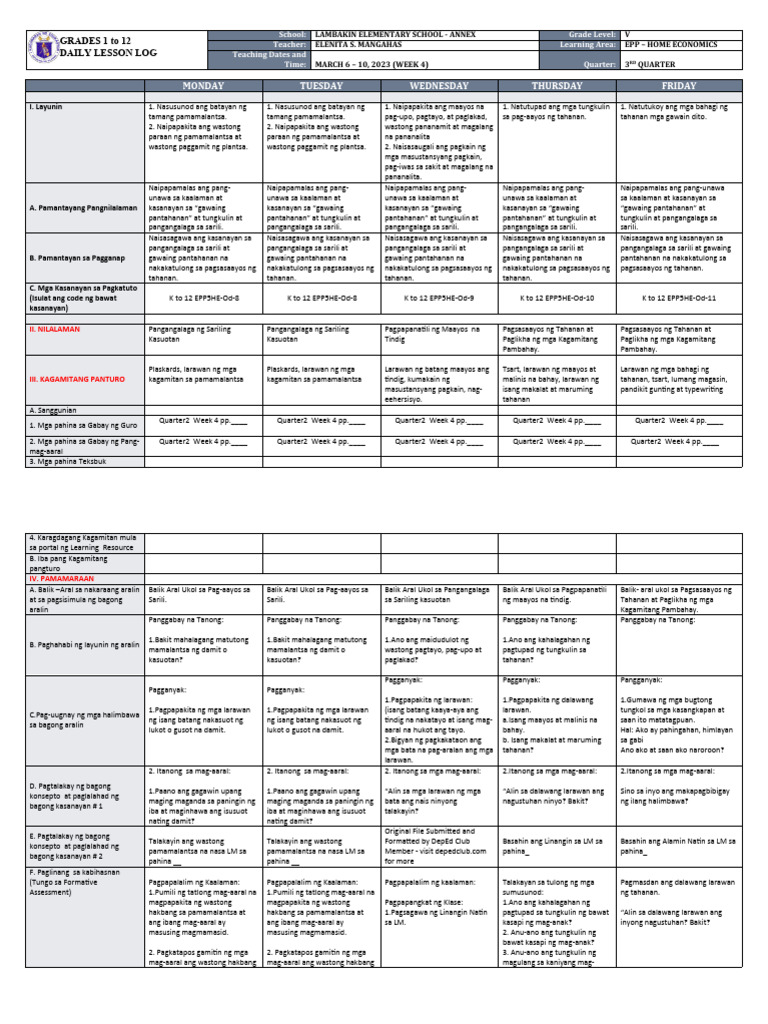 DLL 3RD Quarter Week 4 | PDF