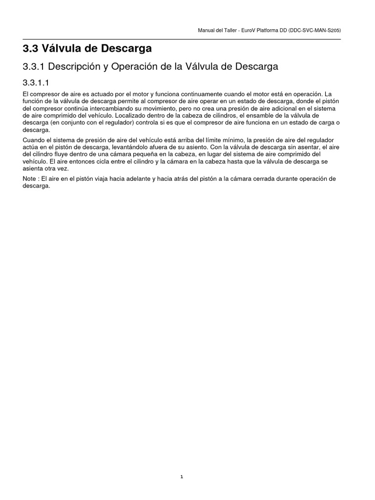 3.3 Válvula de Descarga | PDF | Pistón | Presión