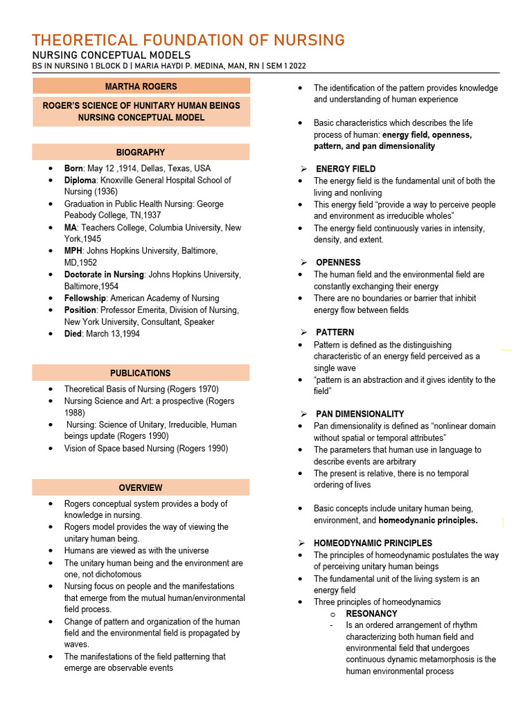 Nursing Conceptual Models | PDF
