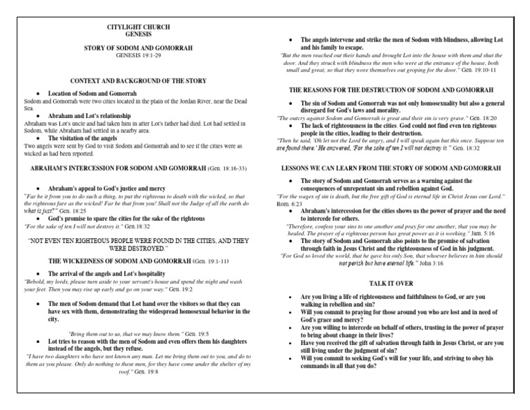 GENESIS - Sodom and Gomorrah | PDF | Sodom And Gomorrah | Book Of Genesis