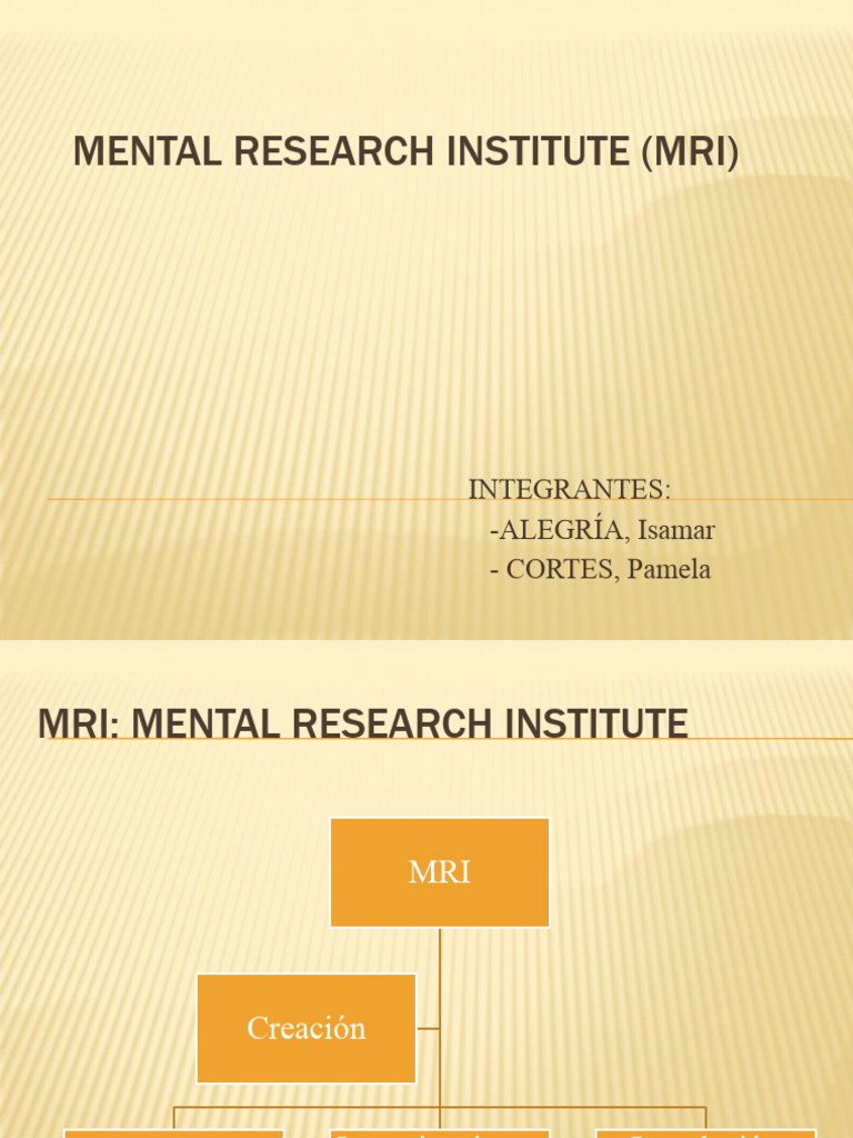 Mental Research Institute (MRI) | PDF