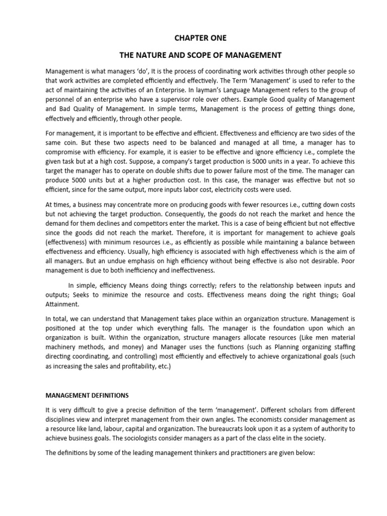 Introduction To Management | PDF | Science | Knowledge