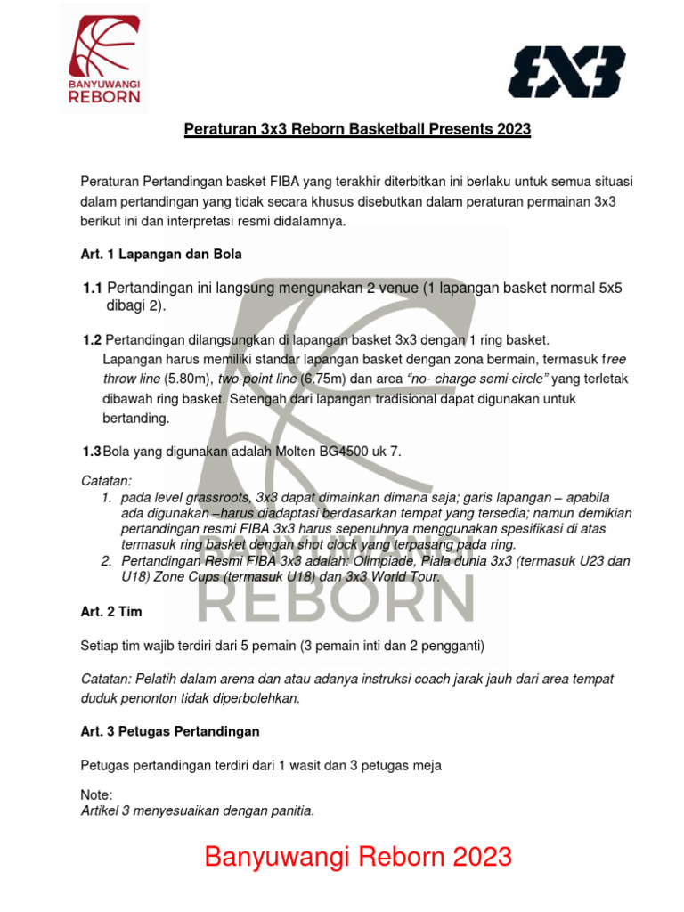 Peraturan 3x3 Reborn Present 1 | PDF