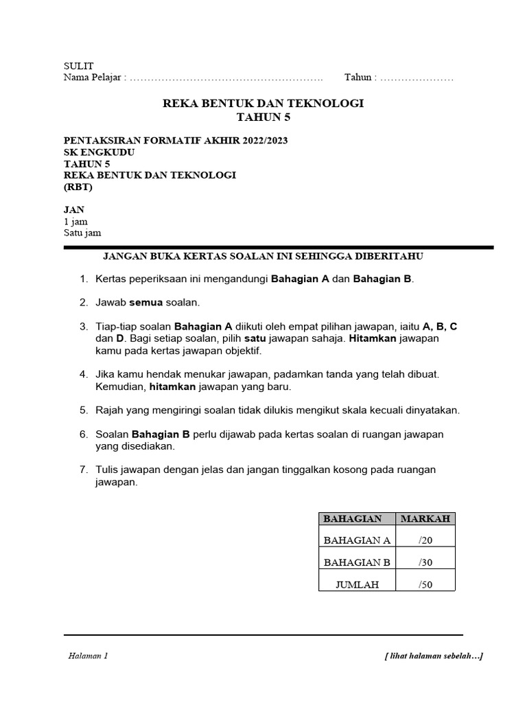 Pfa RBT THN 5 2022 | PDF