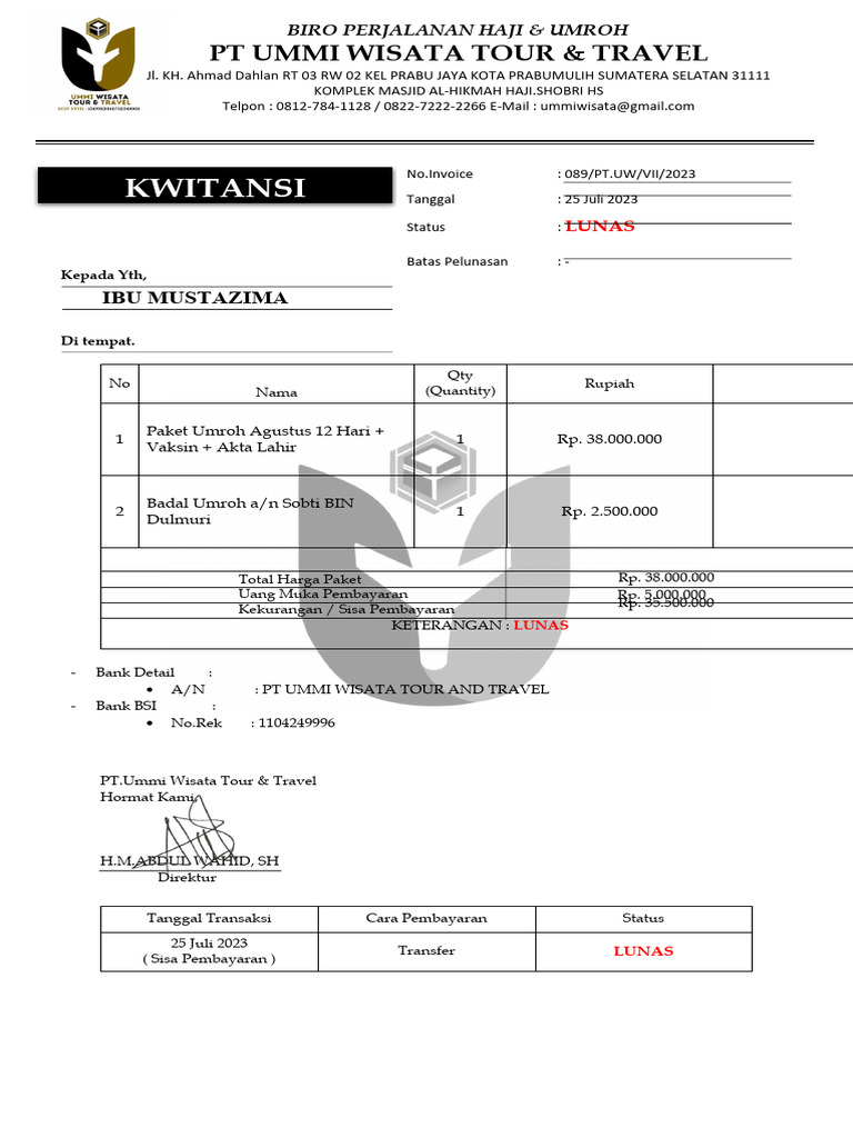 Format Invoice PT Baru | PDF