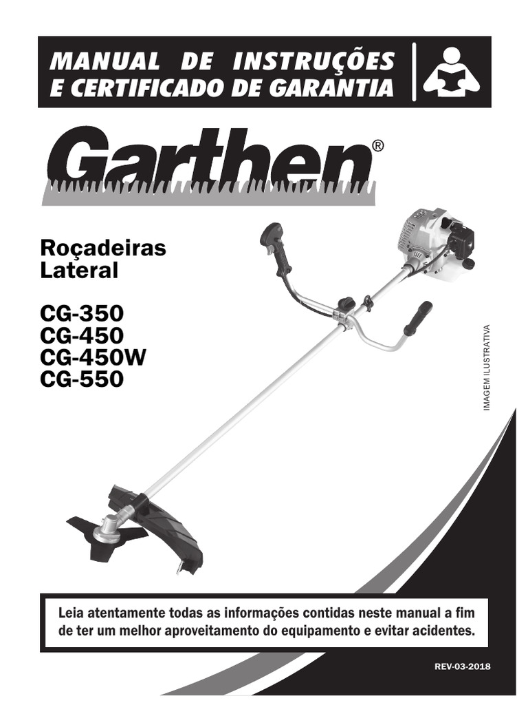 Manual da Roçadeira Garthen CG-450 | PDF | Óleo de motor | Motores