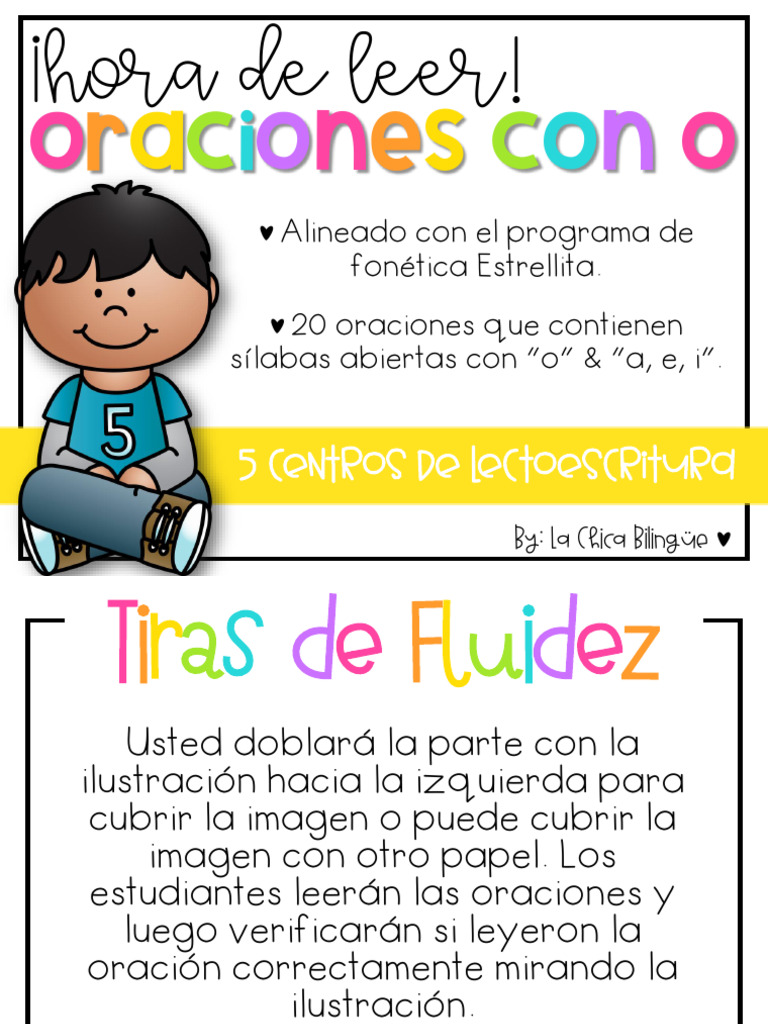 4 - ¡Hora de Leer! (Oraciones Con - o - ) | PDF