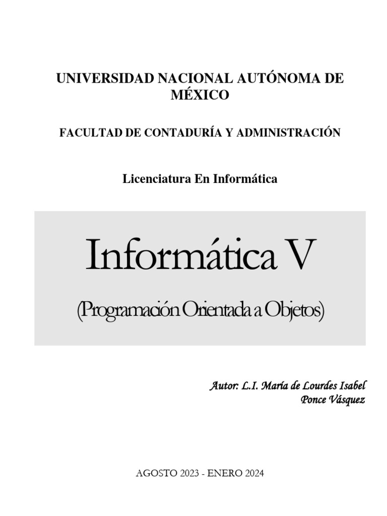 POO Unidad 1 - Intro A La POO | Descargar gratis PDF | Objeto ... POO Unidad 1 - Intro A La POO | Descargar gratis PDF | Objeto ...
