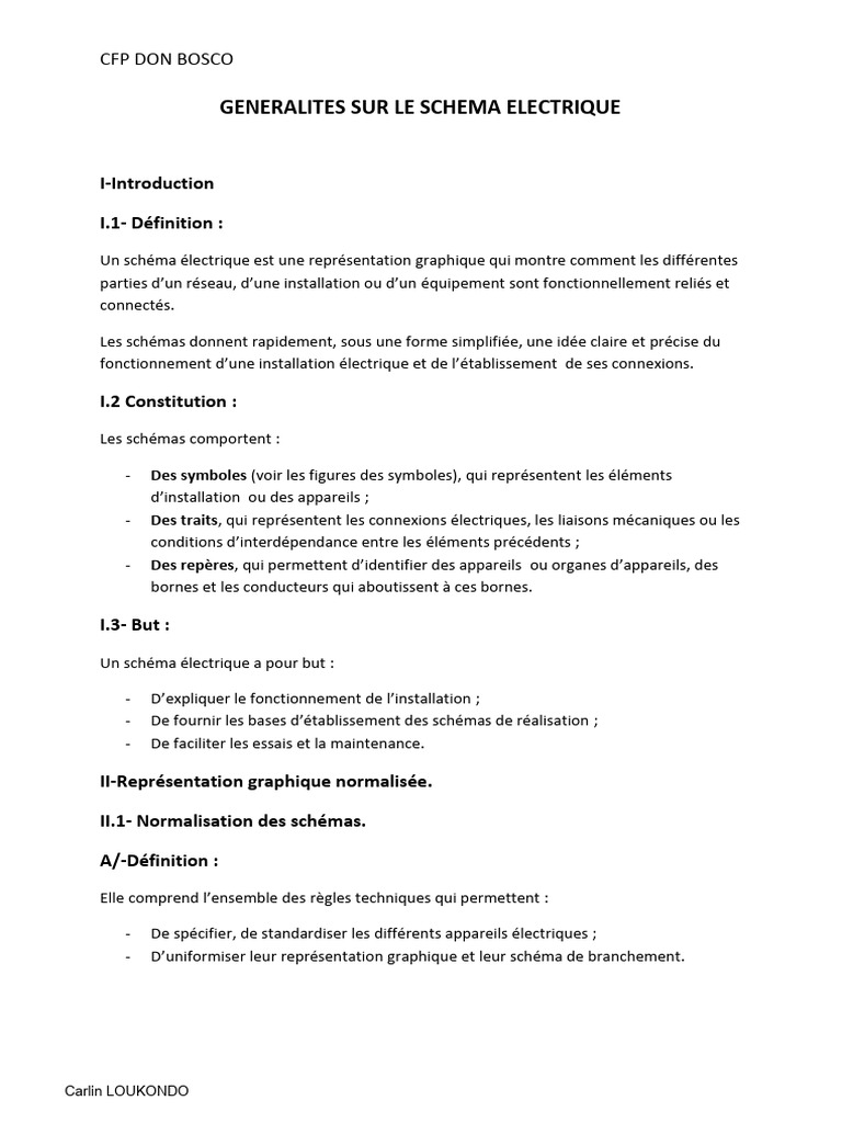 Généralité Sur Les Schéma | PDF | Électricité | Électrotechnique