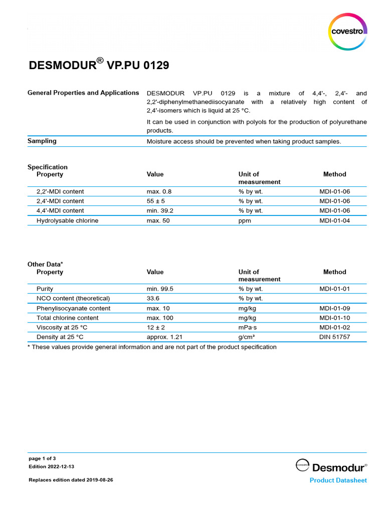 DESMODUR VPPU 0129en043461730239576320844053 | PDF | Crystallization | Medical Device