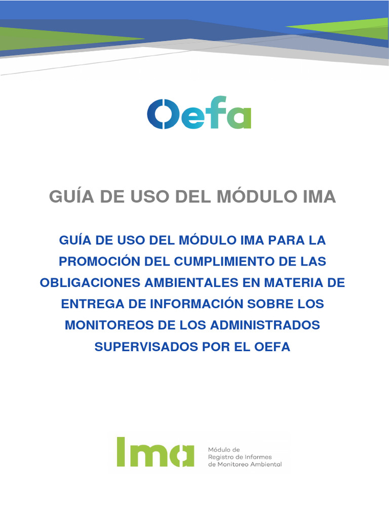 Guía del Módulo IMA para OEFA | PDF | Evaluación de impacto ambiental ...