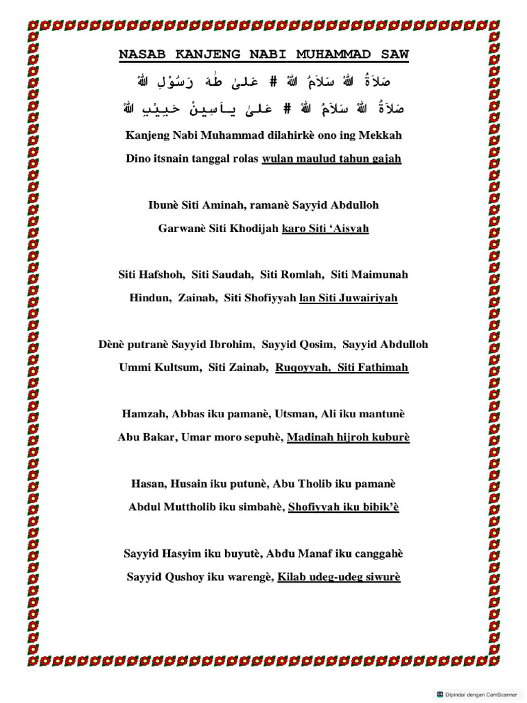 Nasabe Kanjeng Nabi | PDF