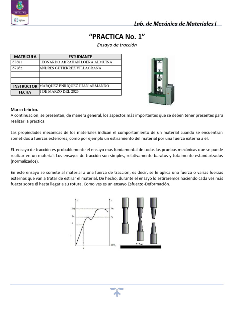 Ensayo de Traccion | PDF