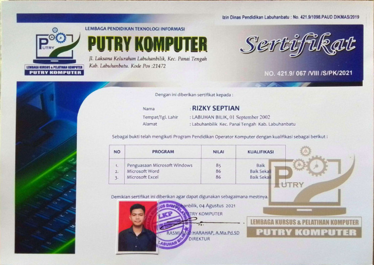 Sertifikat Komputer | PDF