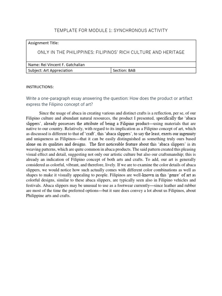 Filipino Concept of Arts and Crafts | PDF