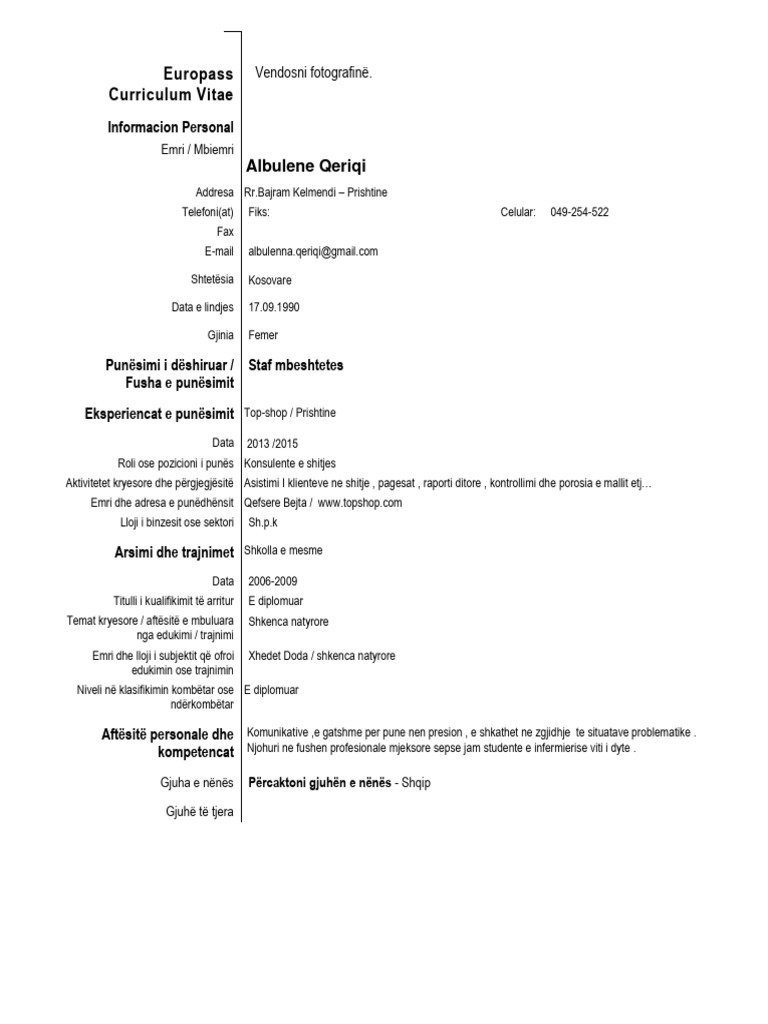 Albulena CV - 230619 - 154105 | PDF