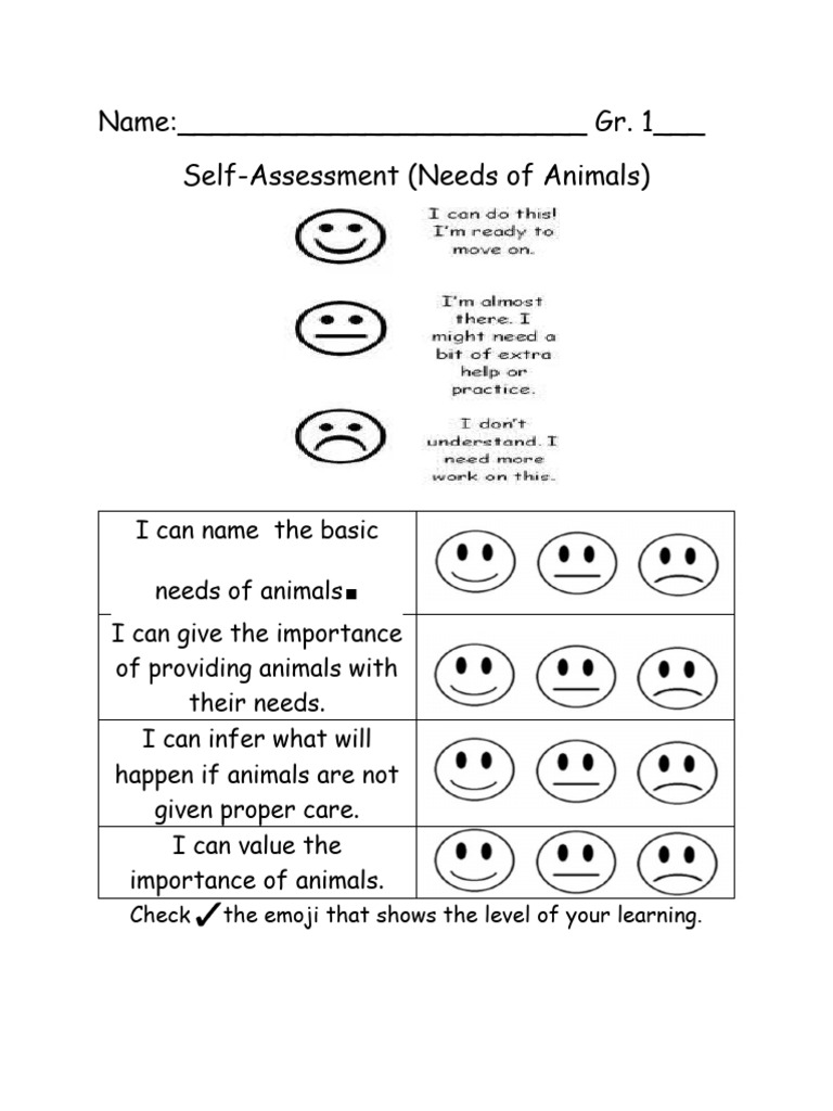 Easy Animal Needs Assessment | PDF