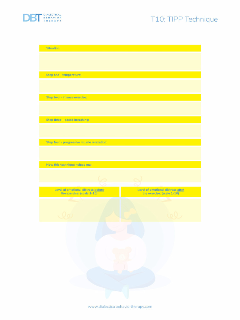 DBT Forms Distress Tolerance T10 | PDF