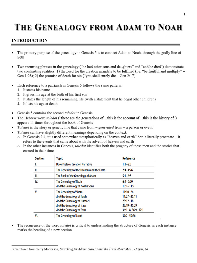 Week 17 The Genealogy From Adam To Noah | PDF | Book Of Genesis | Noah