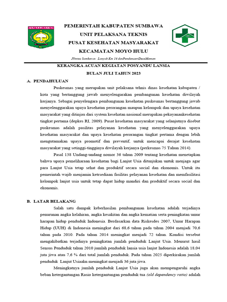 KAK Juli 2023 | PDF | Pengembangan Diri | Gaya Hidup