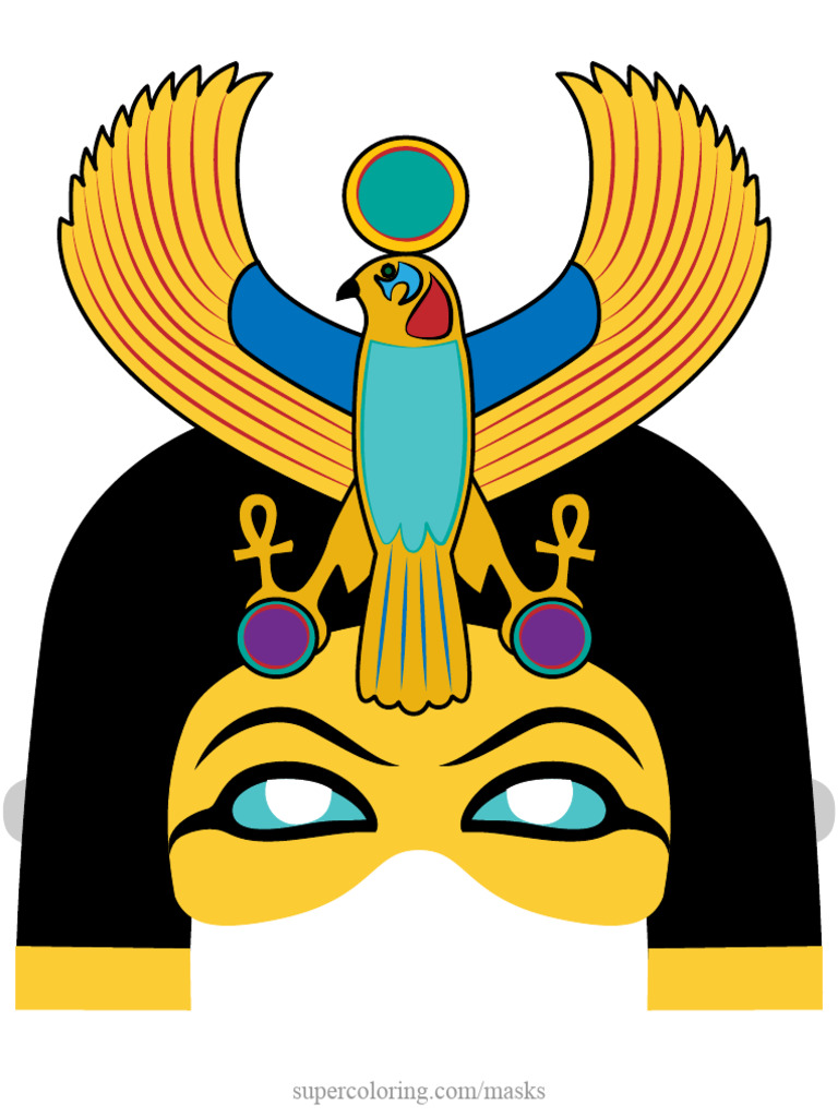 Egyptian God Mask Colored Template Paper Craft | PDF