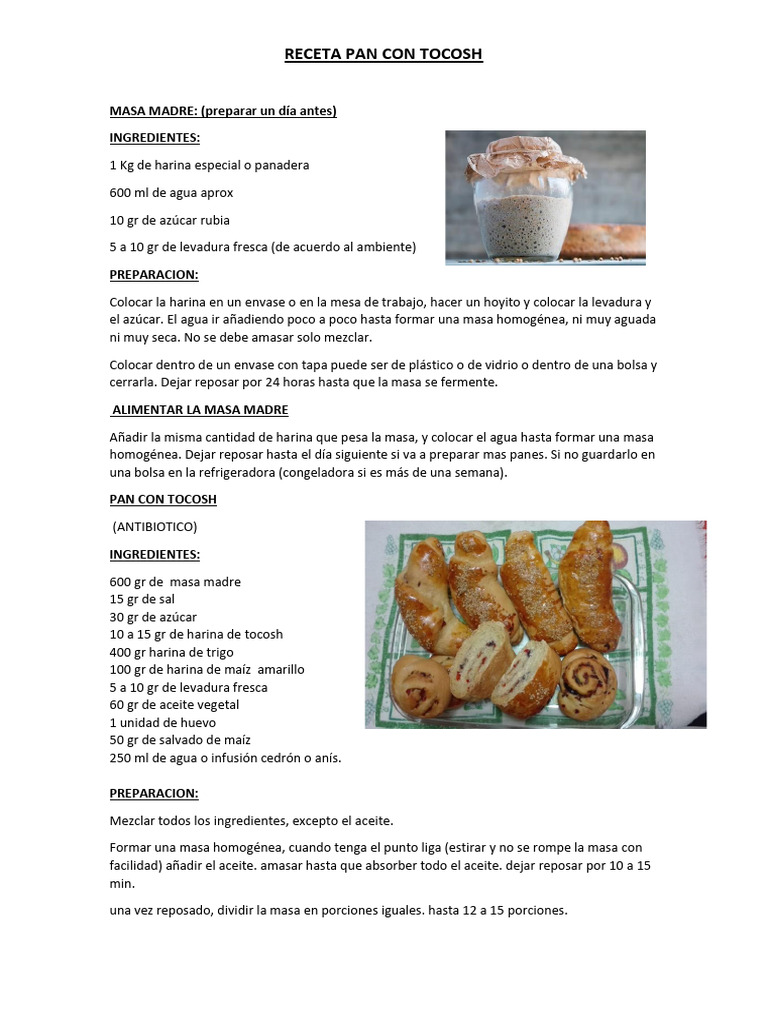 Receta Pan Con Tocosh | PDF