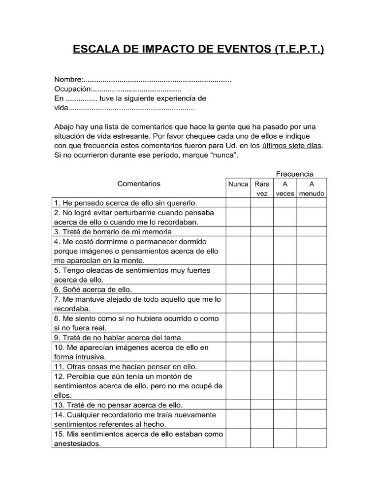 Escala de impacto de eventos | PDF