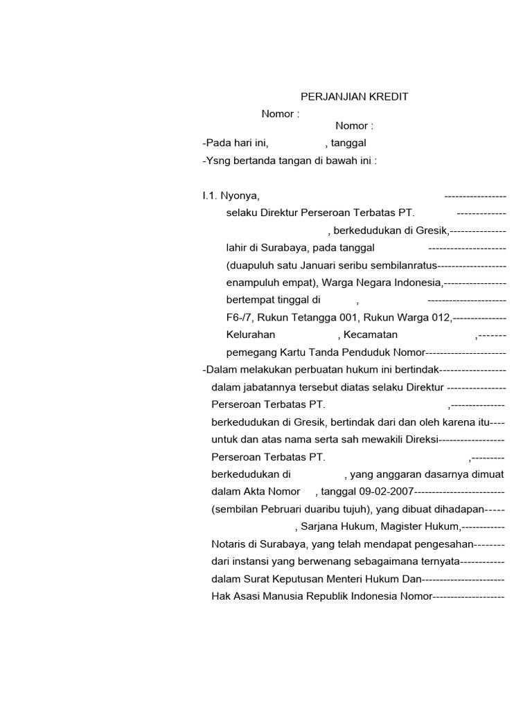 PERJANJIAN DI BAWAH TANGAN | PDF