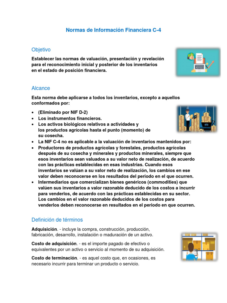 Ensayo NIF C-4 | PDF | Inventario | Costo