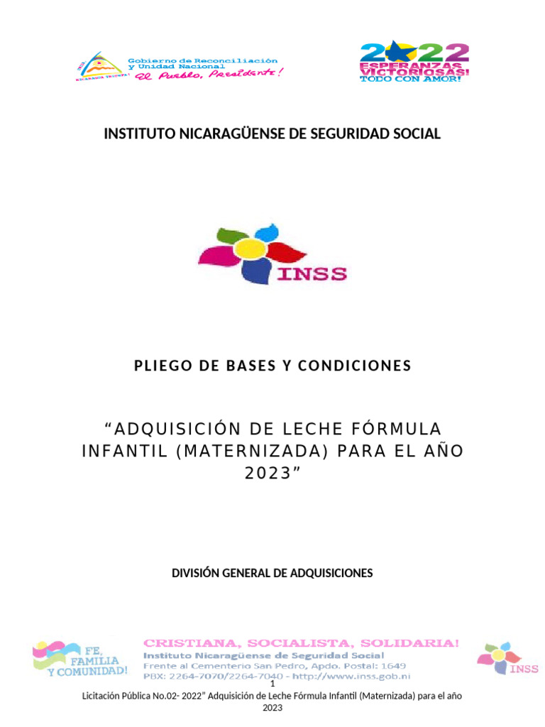 Adquisici N de Leche F Rmula Infantil (Maternizada) para El A o 2023 | PDF | Corrupción política ...