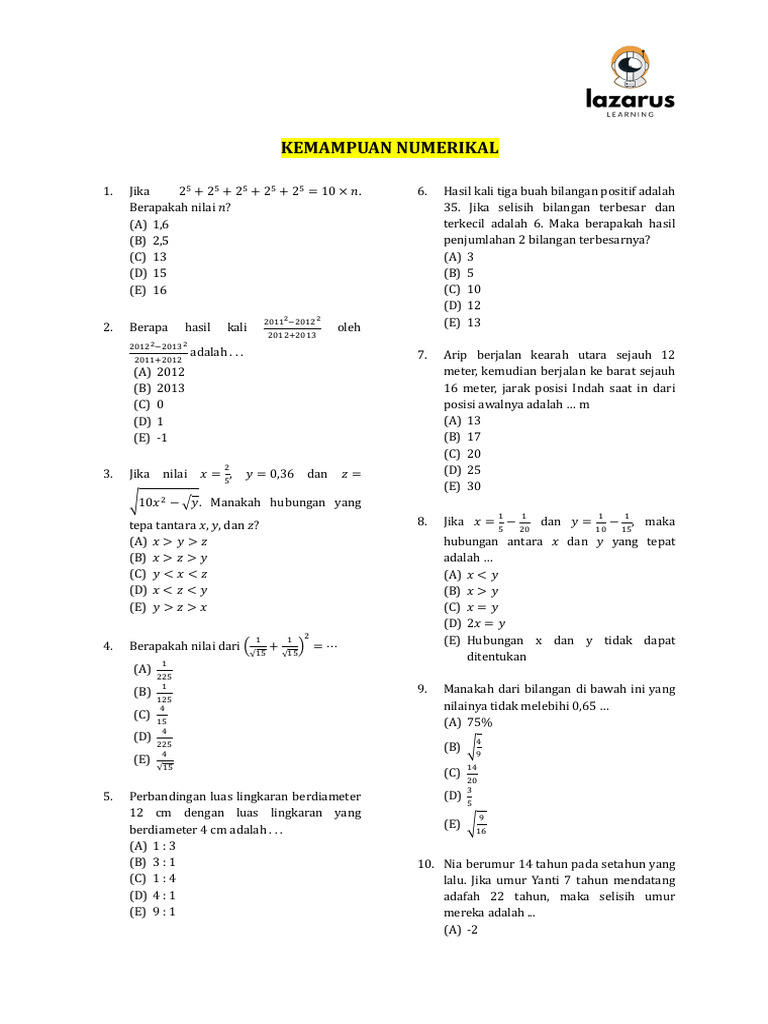 Soal TPA | PDF