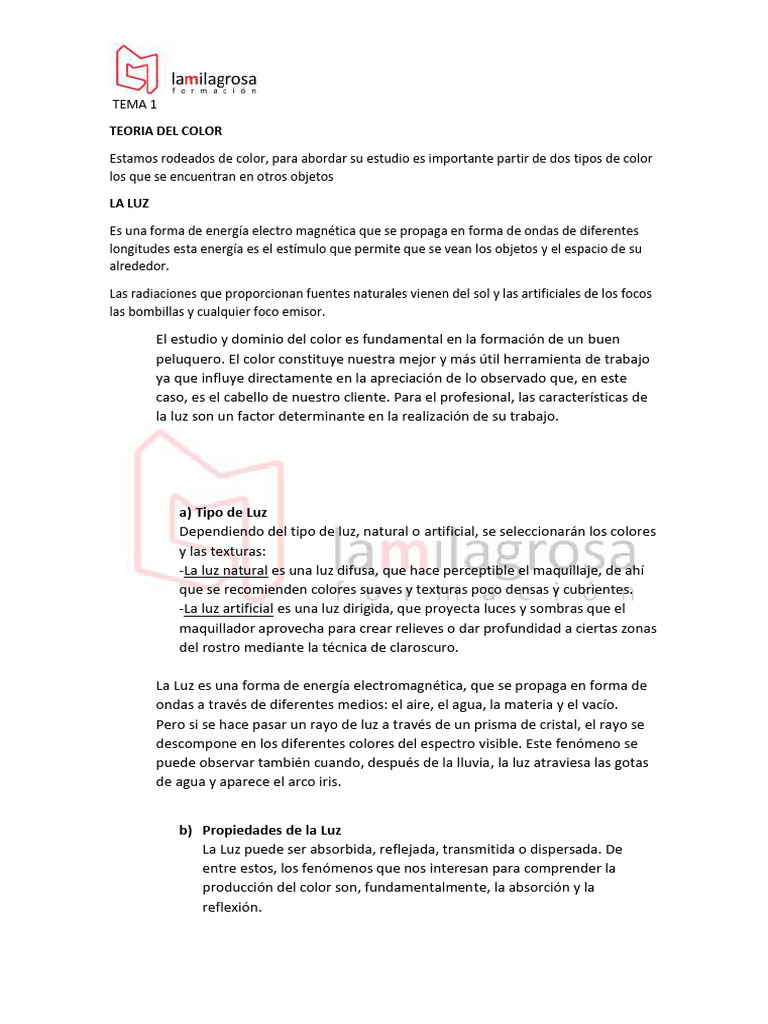Teoria Del Color. Ud1 | PDF | Color | Ligero