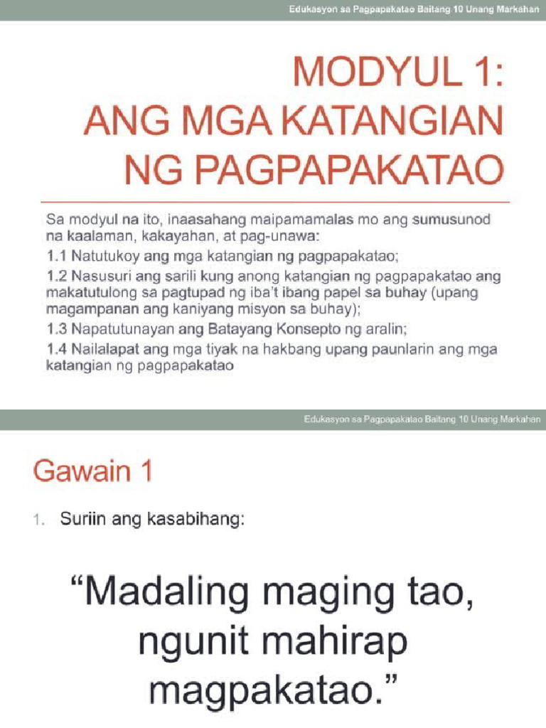 ESP 10 MODULE 1 Q1 | PDF