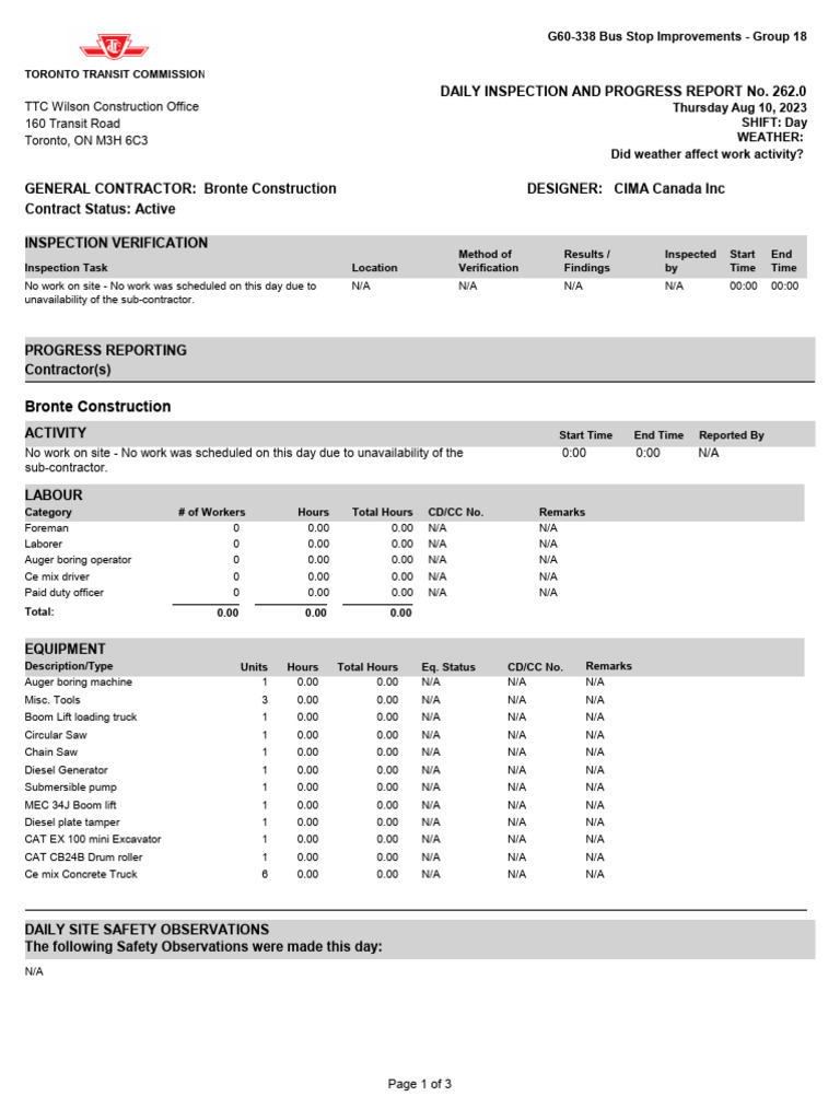 G60-338 - DIPR - 262 - Day - Report | PDF