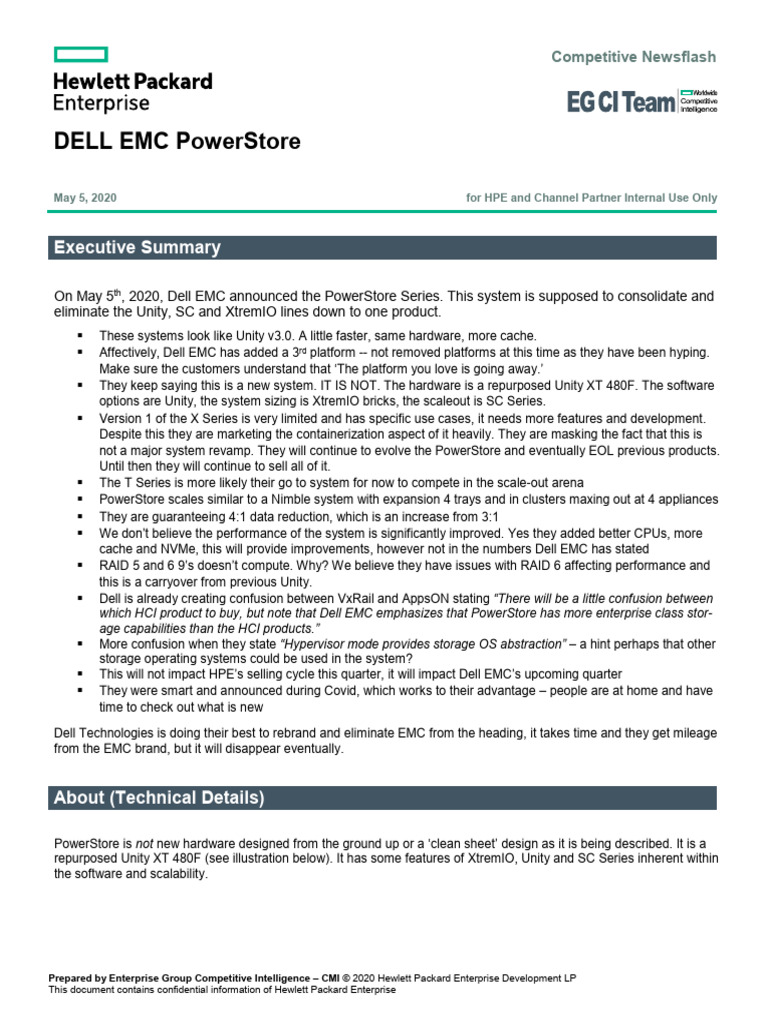 Competitive QuickTake Dell EMC PowerStore | PDF | Cloud Computing | V Mware