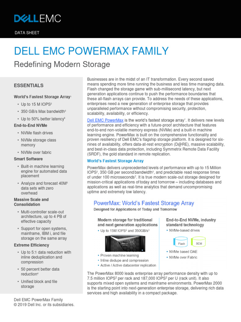 Dell Emc Powermax Family | PDF