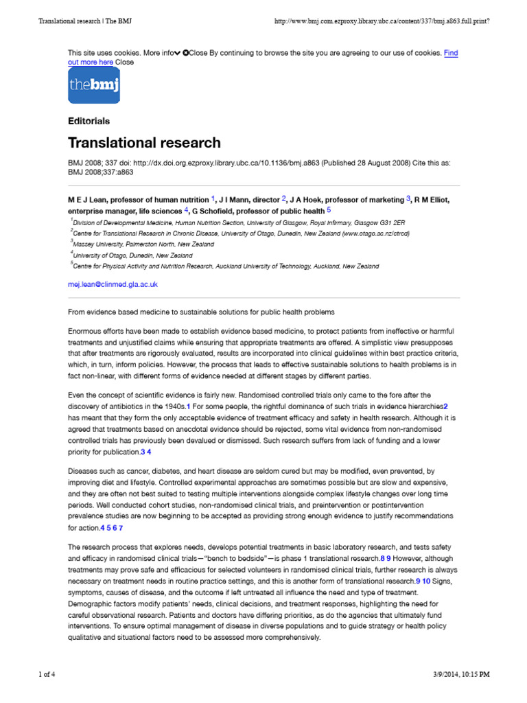 Translational Research Insights | PDF | Evidence Based Medicine ...
