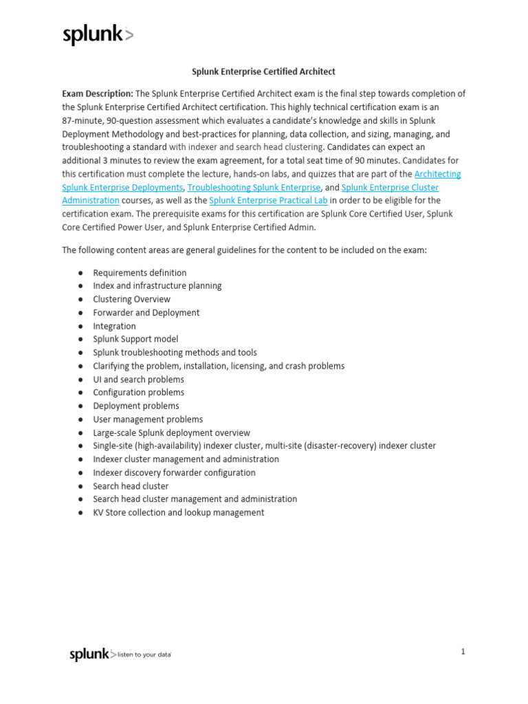 Splunk Test Blueprint Architect v.1.1 | PDF