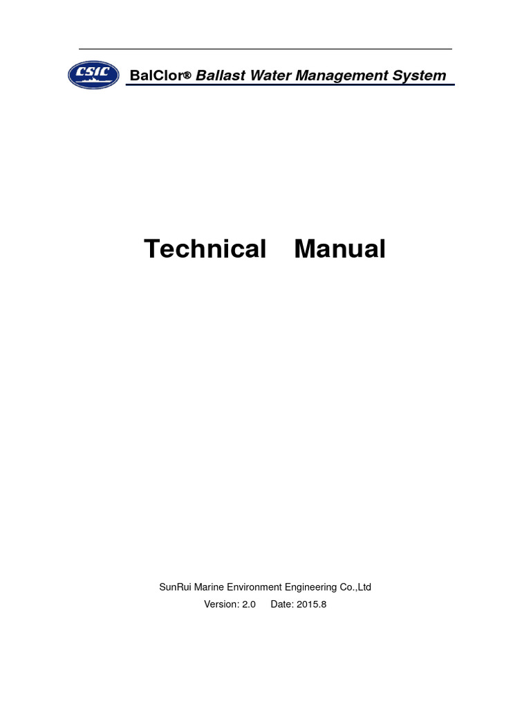 BalClor BWMS - Technical Manual, Version 2 - 0 | Download Free PDF ... BalClor BWMS - Technical Manual, Version 2 - 0 | Download Free PDF ...