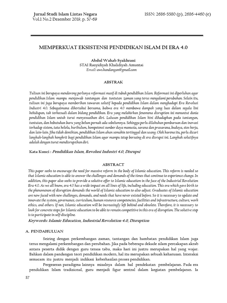 Eksistensi Pend Islam | PDF