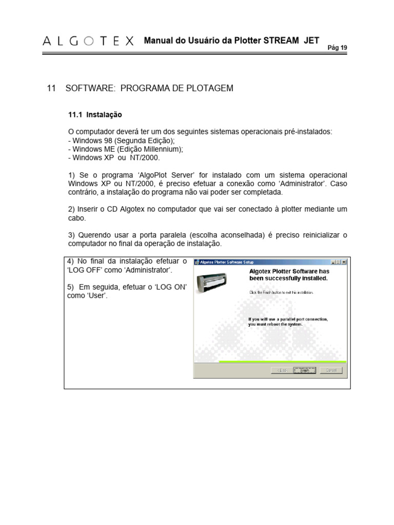 11 Software: Programa de Plotagem: Manual Do Usuário Da Plotter STREAM JET | PDF