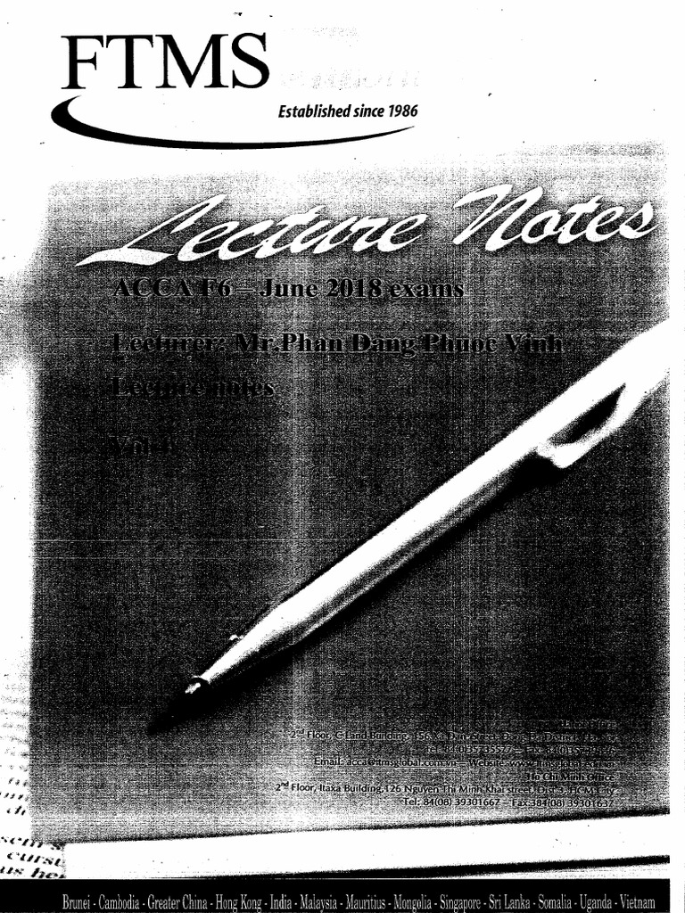 Lecture Notes For F6 FCT | PDF